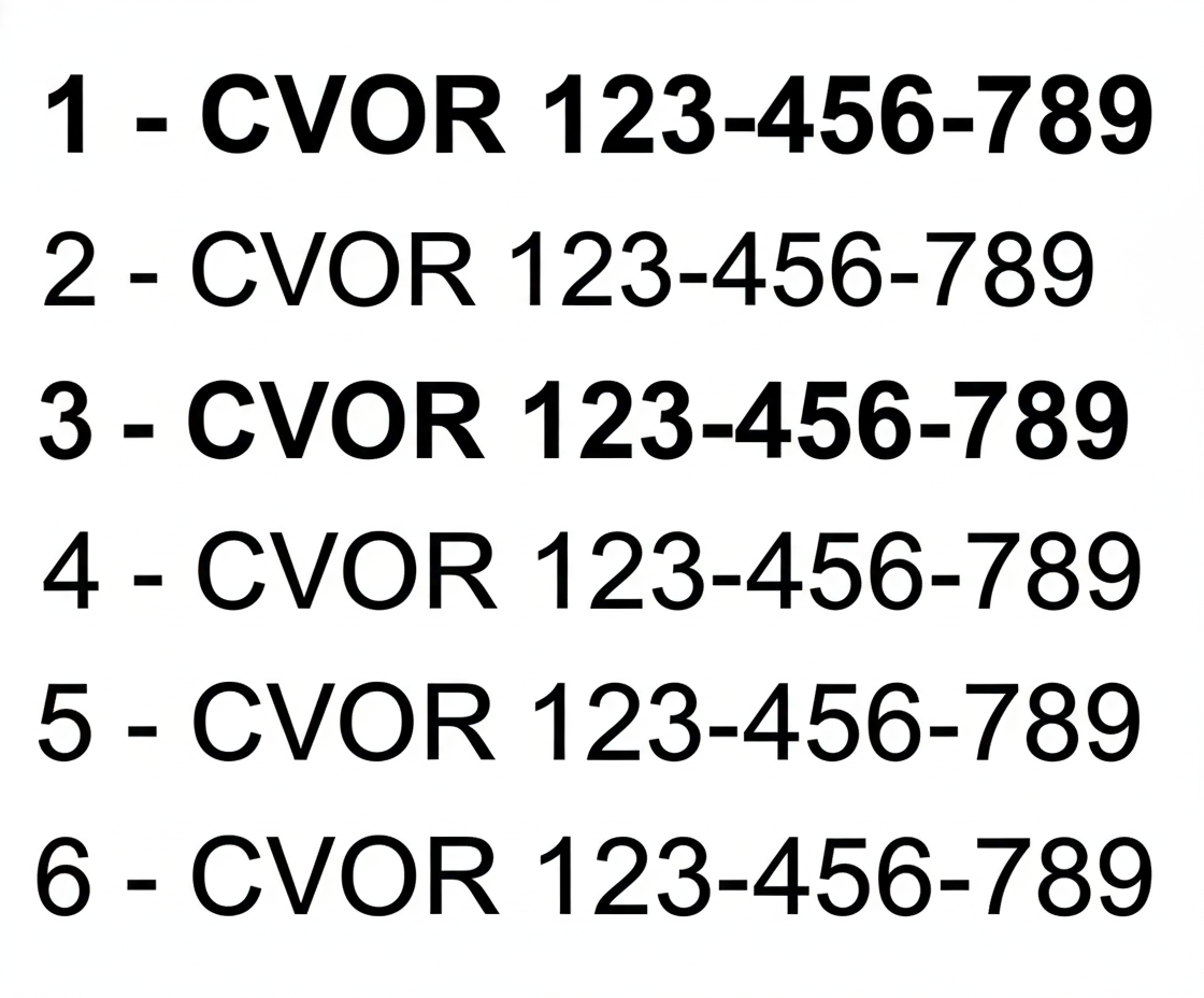 CVOR Number Decal - Branding Centres